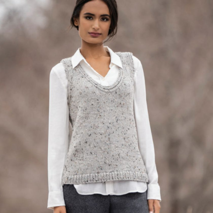 Summit Vest Knitting Project | Donagal Tweed Blue Sky Fibers