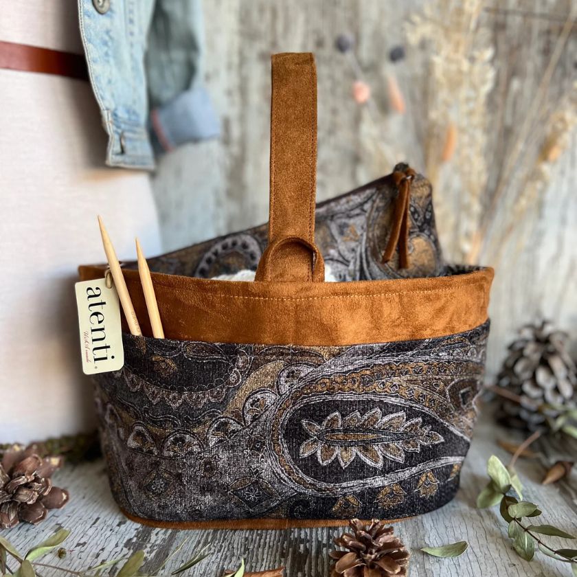 Atenti Knitting Project Bags | Chester Caddy and Tool Pouch Gift Set
