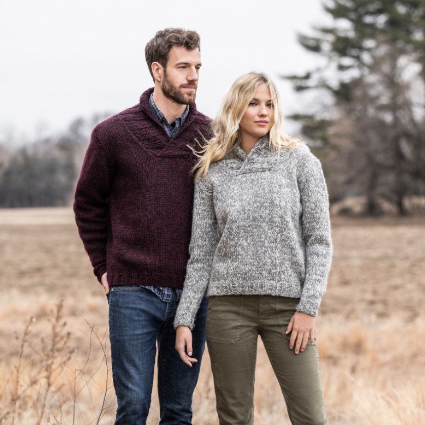 Elgin Pullover Knitting Kit | Shawl Collar Pullover Knit Project